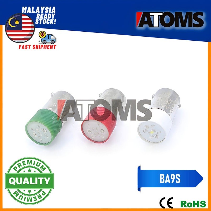 ATOMS BA9S LED Bulb 24V / 30V / 36V / 110 / 240V Heavy Duty Long Life ...