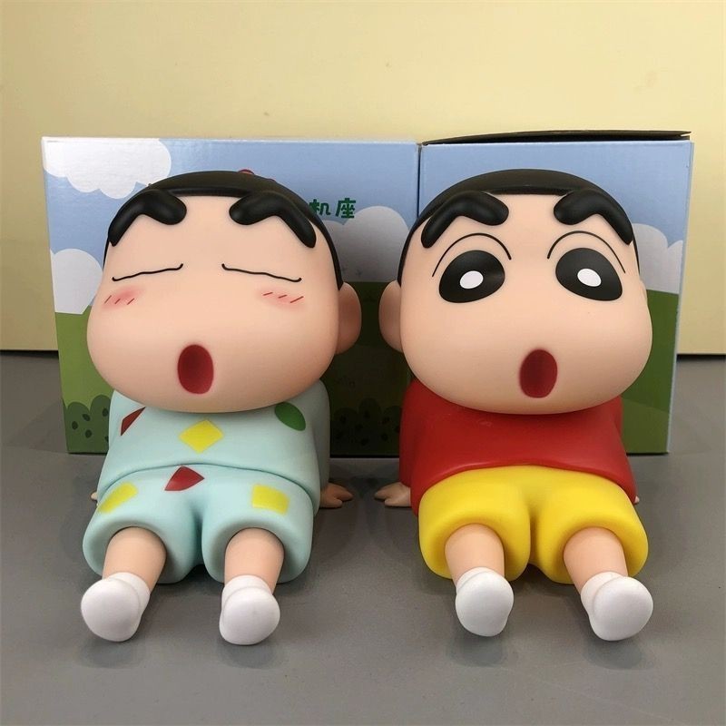 13cm Anime Crayon Shin chan Phone Stand Shinosuke Nohara Action Digital ...