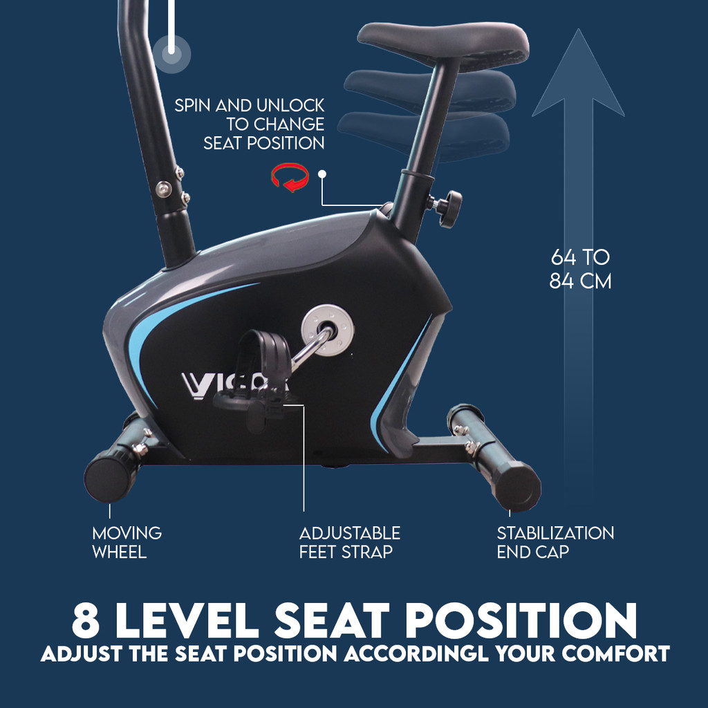 Vigor Fitness Magnetic Upright Bike Exercise Stationary Bike VF8304 ...