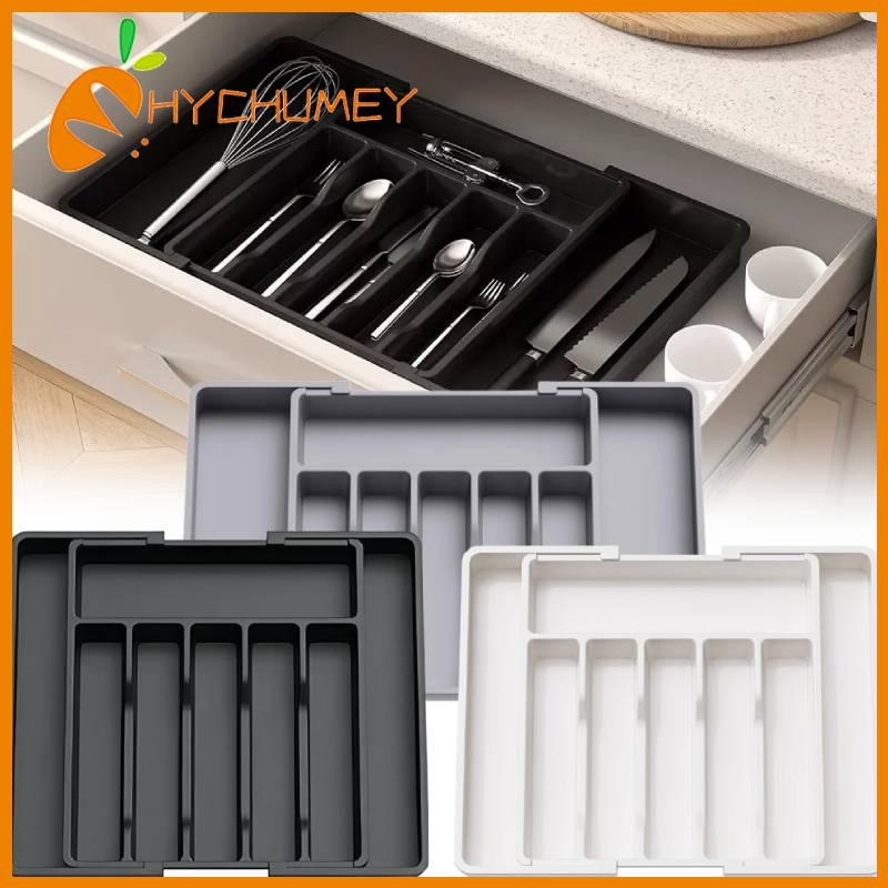 Multi-purpose Plastic Adjustable Cutlery Storage Box With Dividers Home ...
