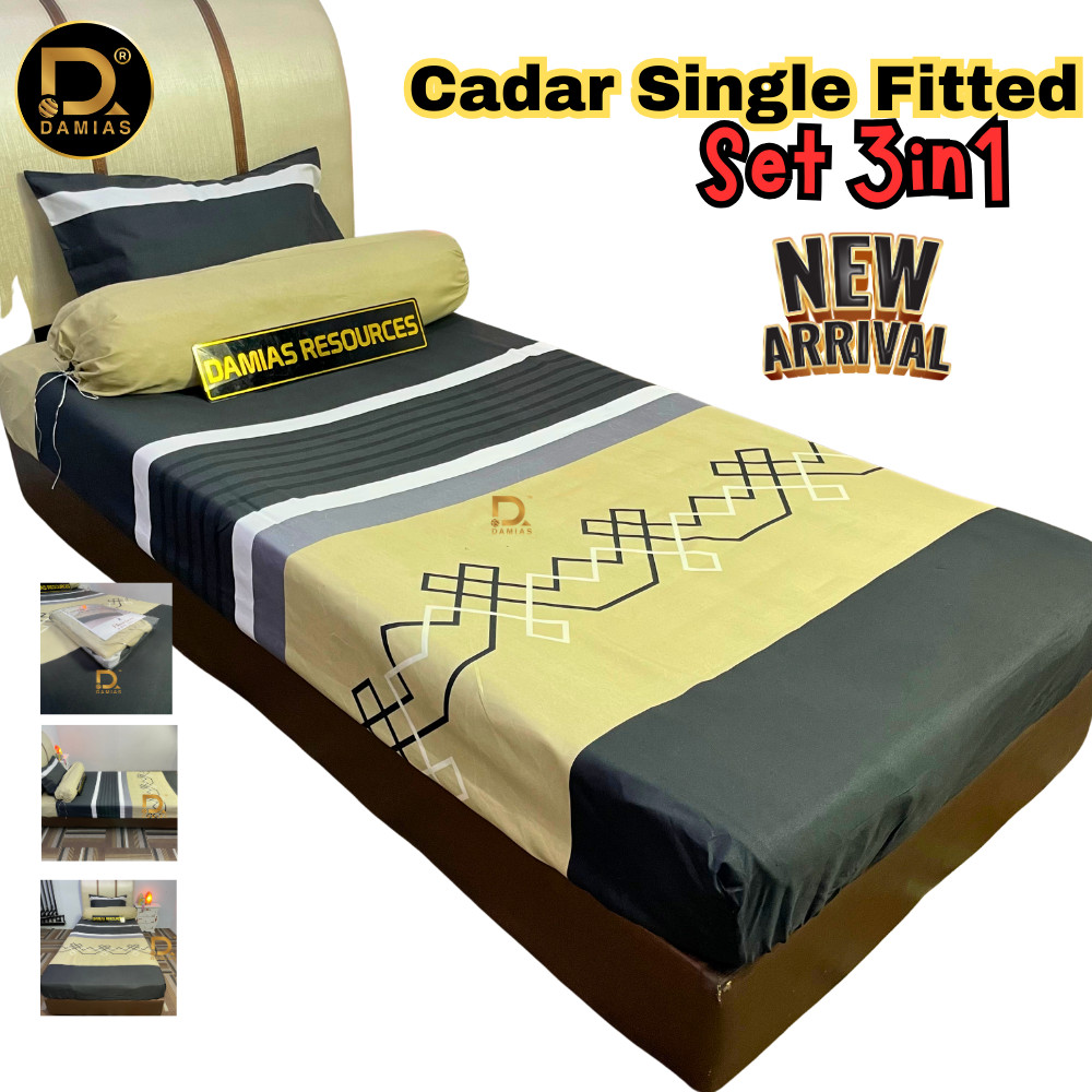 Cadar Fitted Saiz Single Set 3 in 1 Turkey Design Material Cotton Sejuk ...