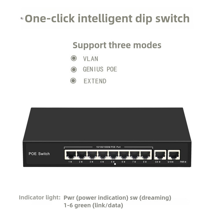 Ai POE Switch 4+2 100 Mega Standard POE Switch Optical Fiber Switch 6 ...