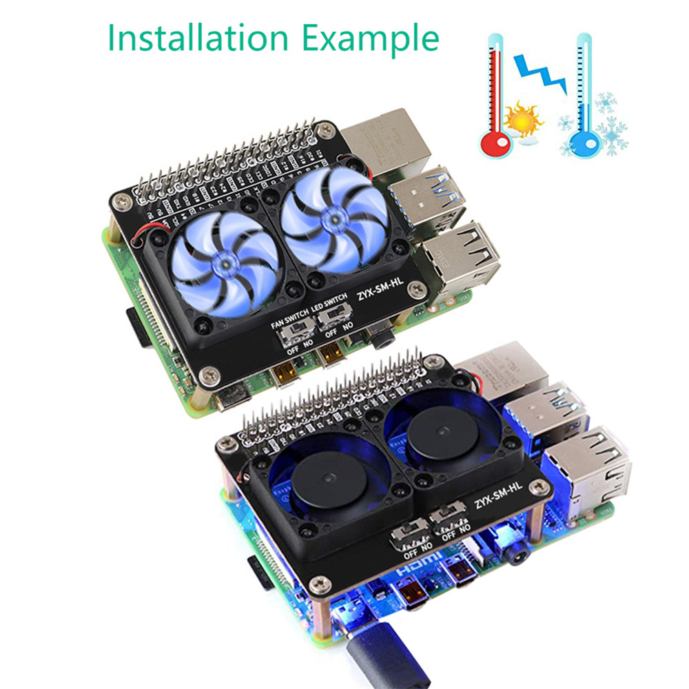52Pi LED Cb 4 Dual Cook Fan Module GPIO Expansion Board Para Sa ...