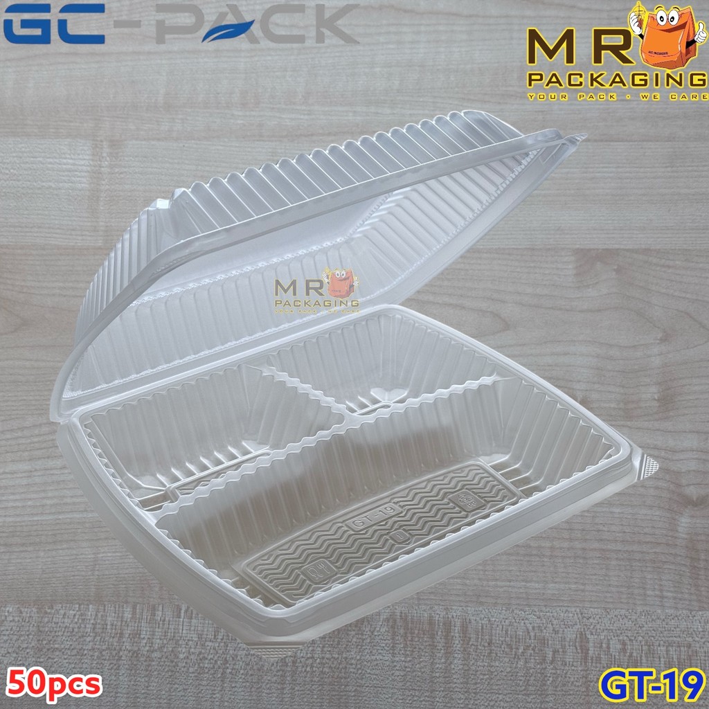 3 Compartment Lunch Box [ 50pcs± ] BENXON BX-190 GC GT-19 Disposable PP Plastic Food Box Bento ...