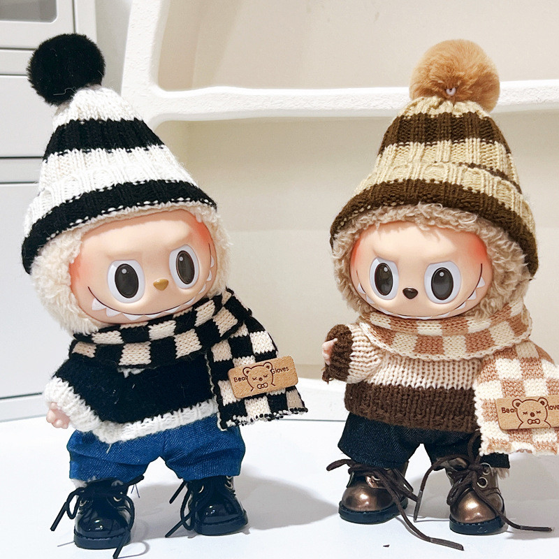 17cm Popmart Labubu Outfit for Labubu Have A Seat V1 V2 Liila Lucky Cat ...