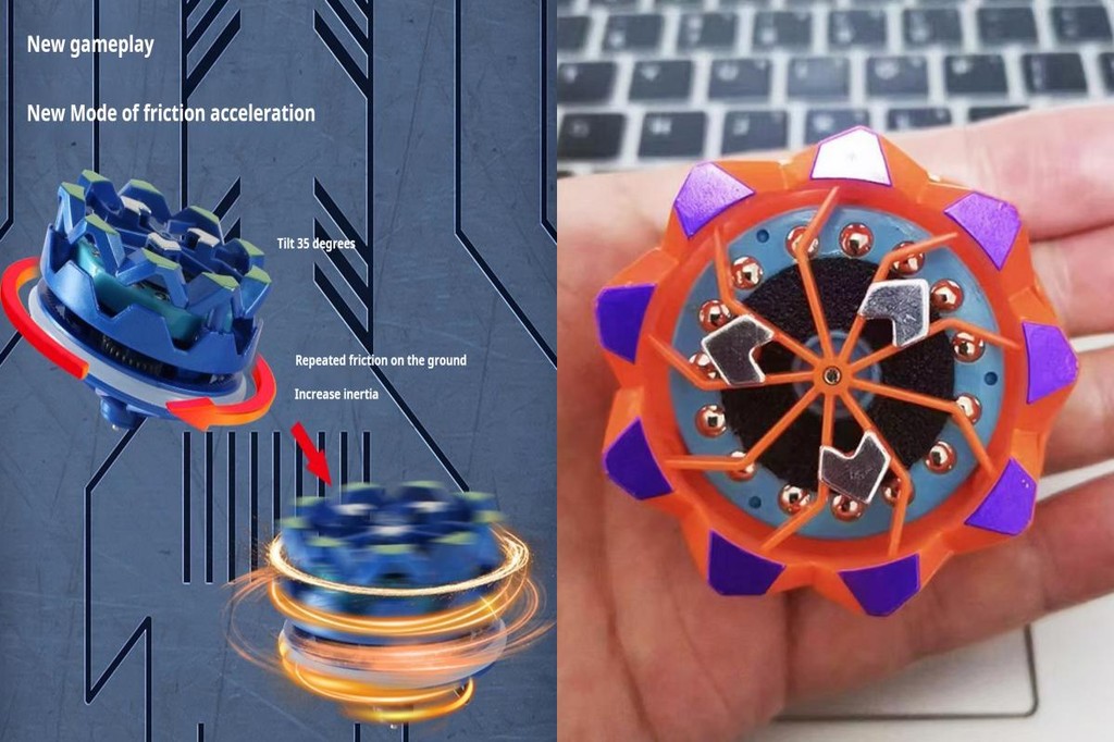 sudeyte Gyro Battle Toy Spark Gyroscope Light-up Spark Spinning Top Toy ...