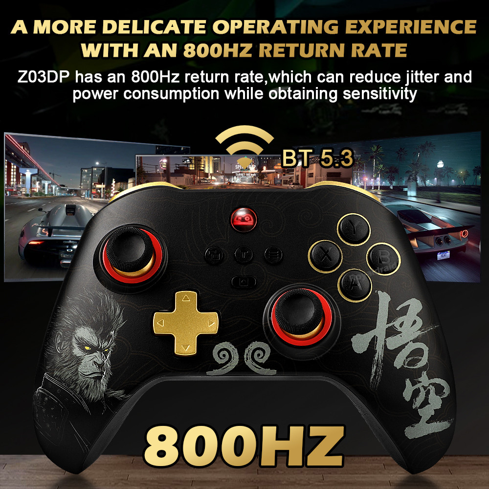 Z03DP Black Myth Wukong Gamepad 800Hz Wireless Dual Vibration Gaming ...
