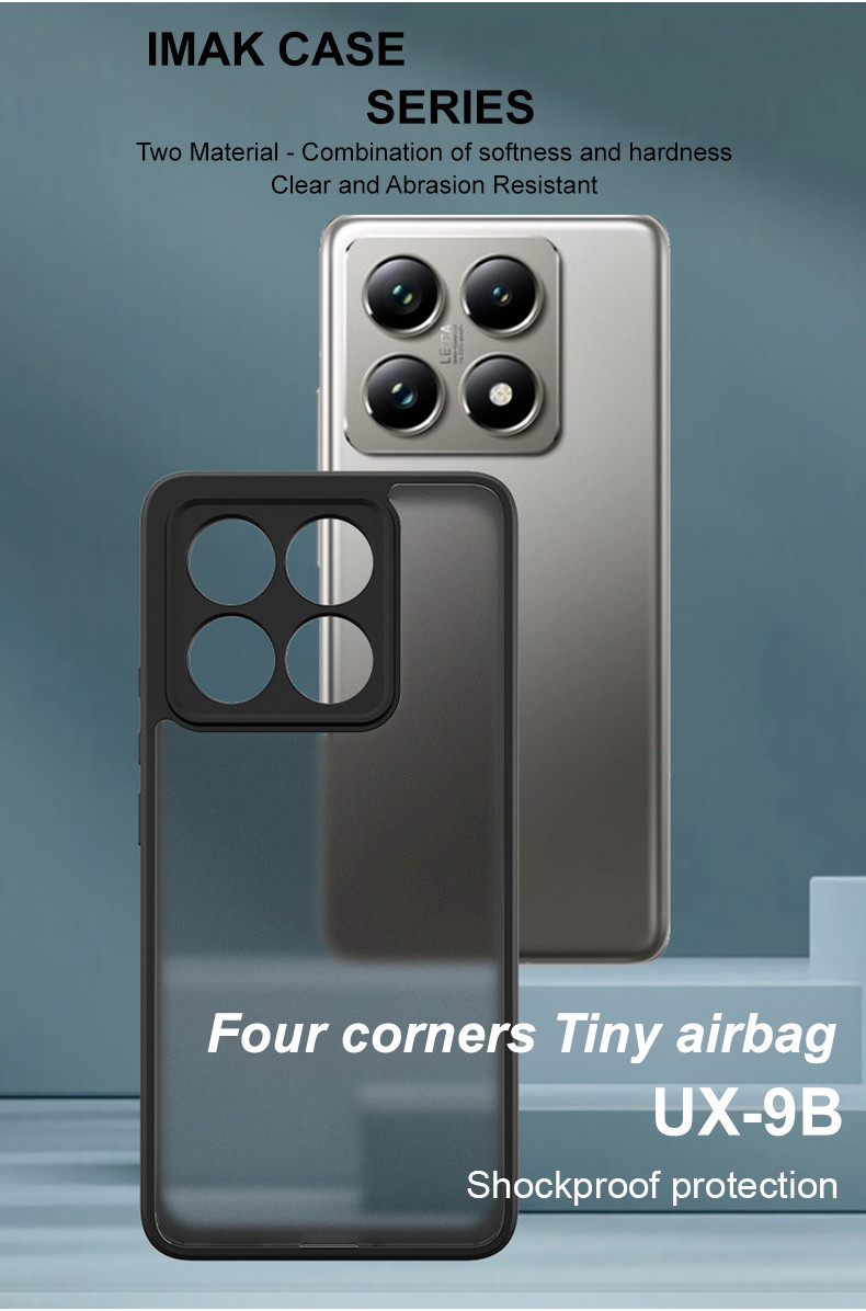 For Xiaomi Mi 14T 5G Case IMAK UX-9B Hard Back + Soft Border Frame Cover for Xiaomi 14T Pro 5G ...