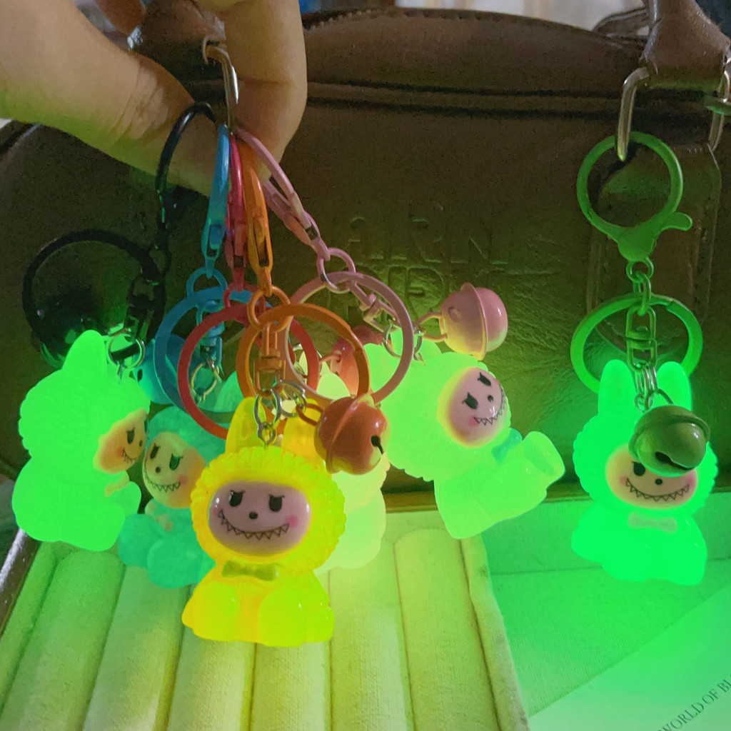 Cartoon Labubu Small Sheep Keychain - Lovely Glow in The Dark LABUBU ...
