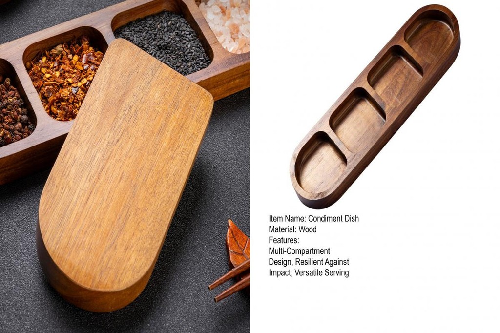 redbuild| Multi Compartment Serving Tray Wooden Plates for Snacks ...