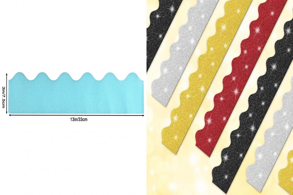 [Ready stock] Classroom Border Decorations Glitter Blackboard Borders ...