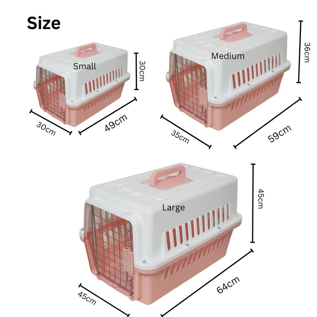 Pet Carrier Travel Cage Cat Dog Portable Kennel Haiwan Sangkar Kucing ...