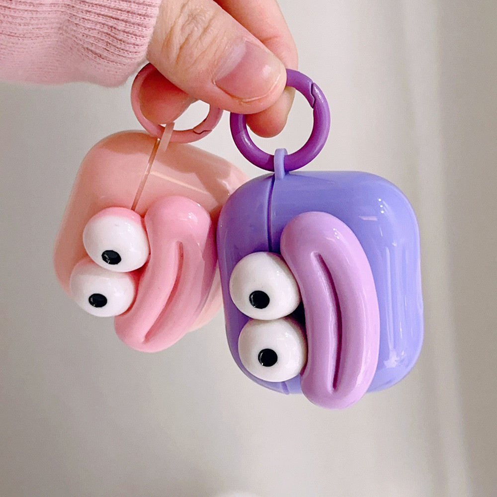 Funny Cartoon 3D Sausage Mouth Earphone Cover for Airpods 1/2/3/4/Pro 2 with Ring Hook Bluetooth ...