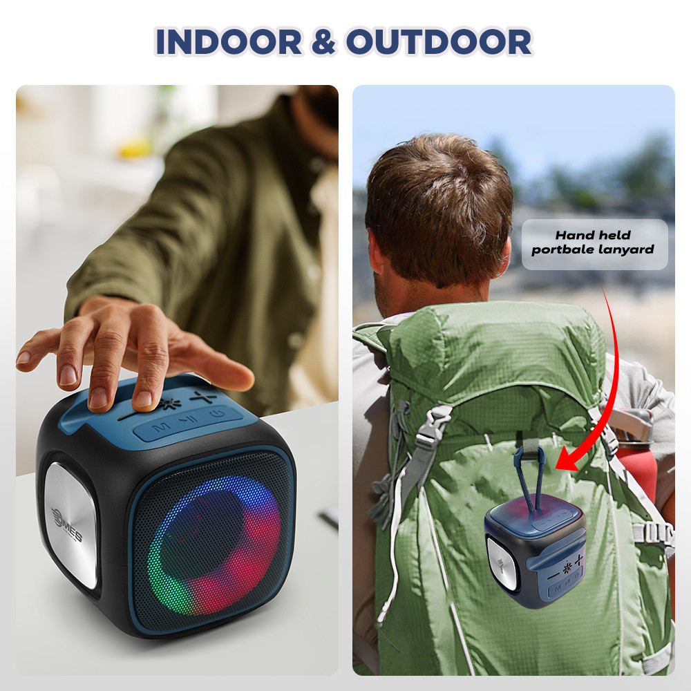 Dmes DS8 Bluetooth Speaker RGB Light 7W TWS 360° Sound AUX TF Card FM USB Input with Phone ...