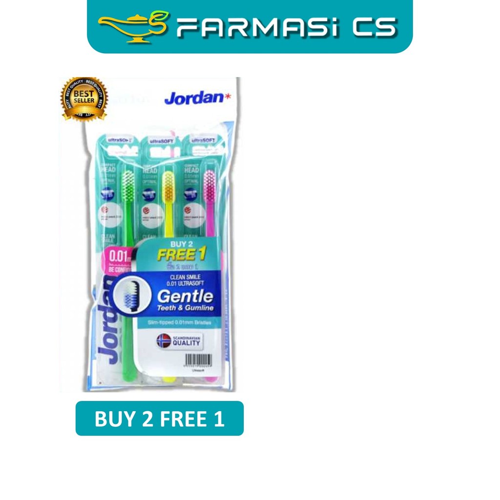Jordan Adult Clean Smile ULTRASOFT Toothbrush Buy 2 FREE 1 ( TRIPLE ...