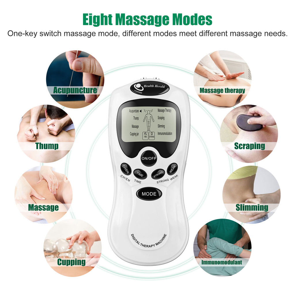 Dual Output Tens Muscle Stimulator Electric EMS Acupuncture Pulse ...
