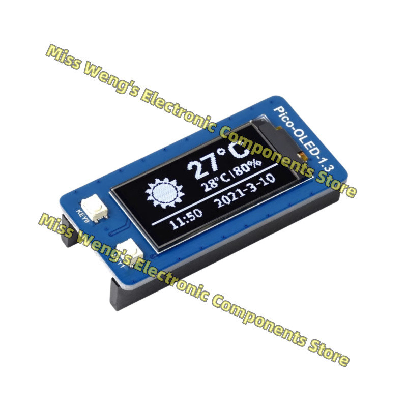 Raspberry Pi Pico 1.3-inch OLED Display Module Expansion Board SH1107 Chip I2C Interface Pico ...