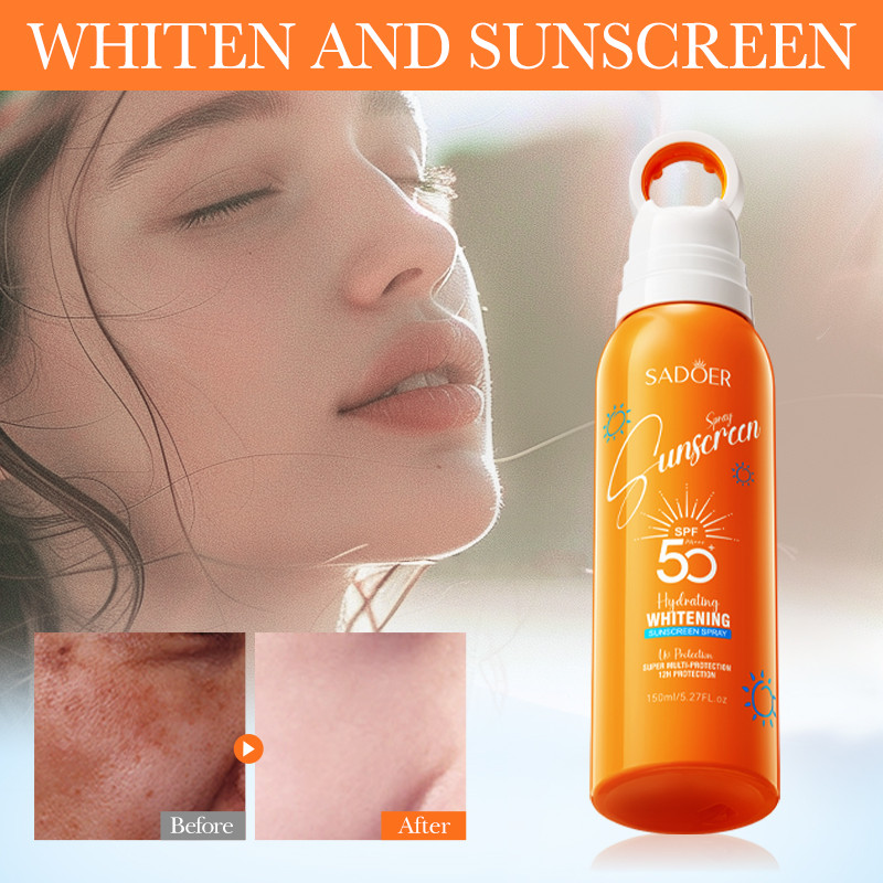ROREC SADOER Hydrating Whitening Sunscreen Spray SPF50 PA+++ Sun Protection Moisturizing ...