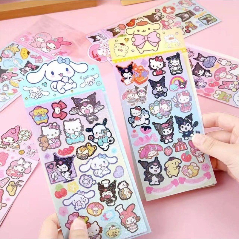Stickers Sanrio Kuromi Melody Laser Cuckoo Card Cute Handbook ...