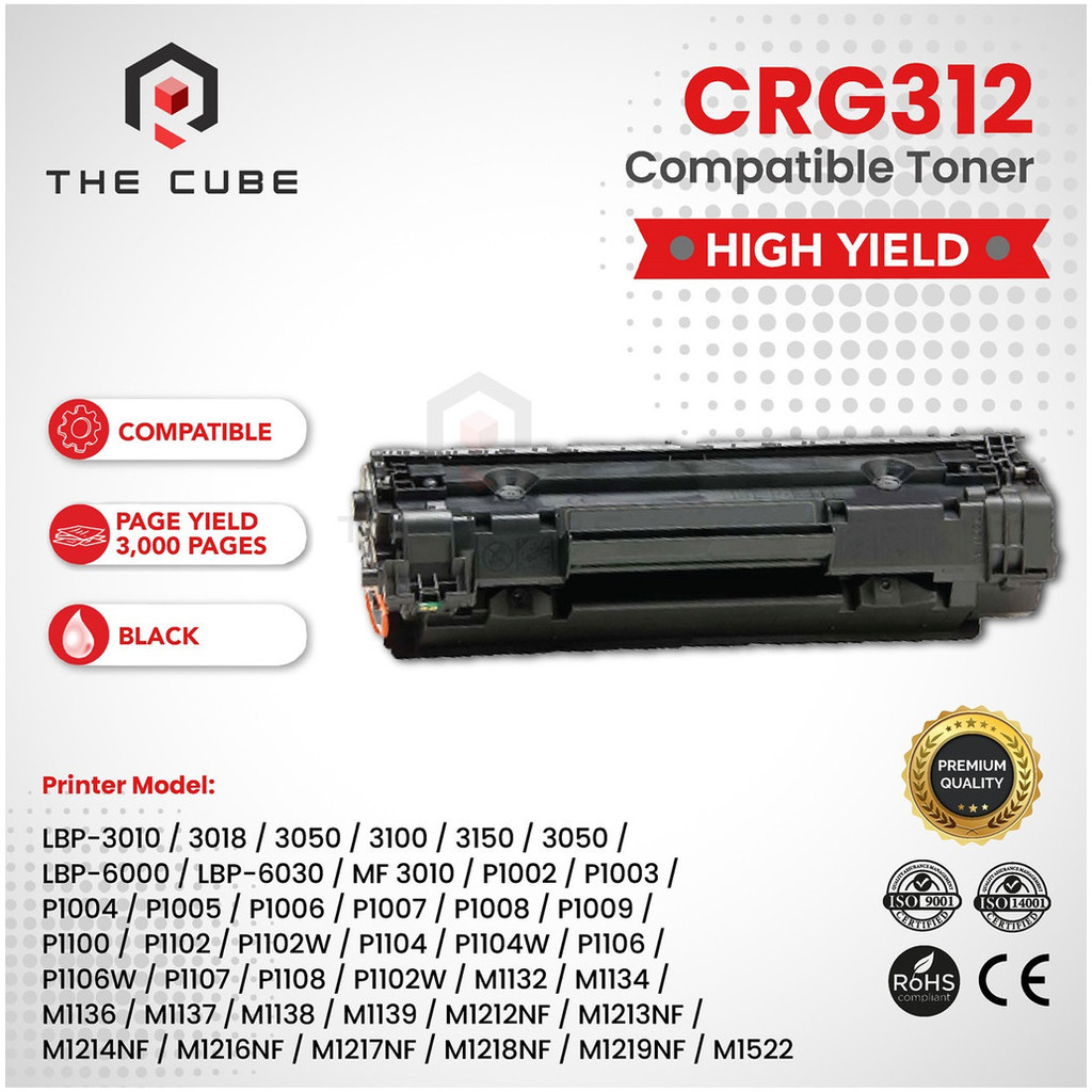 Compatible Canon 312 CRG 312 Laser Toner LBP-3010 LBP-3018 LBP-3050 LBP ...