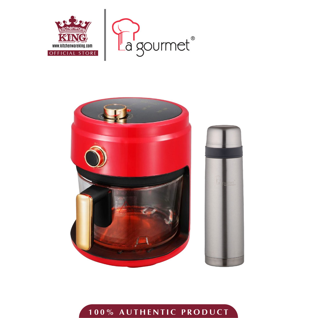 La gourmet Crystalline Air Fryer 4L - Imperial Red (FREE Classic 0.5L ...