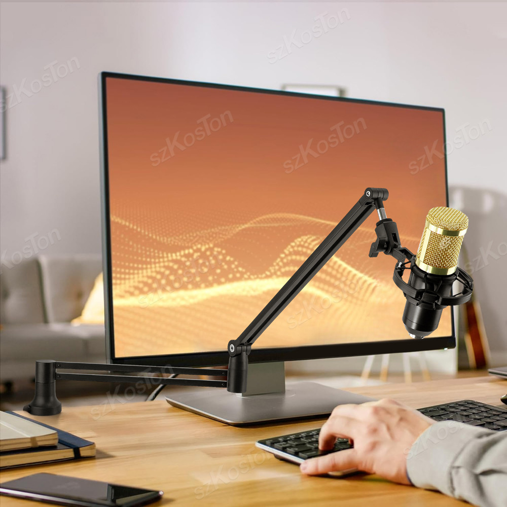 Adjustable Microphone Boom Arm Extended Riser with Cable Management Low ...