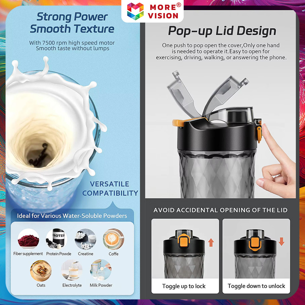[3rd Gen] Premium Shaker Mixer Bottle Blender Food Grade Tritan ...