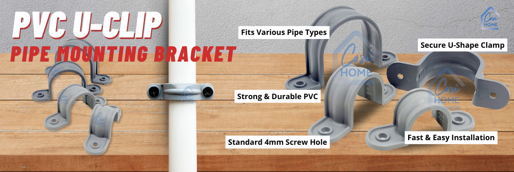 SY U-Pipe Clip | PVC Pipe Strap Clamp | Two-Hole Plastic Bracket ...