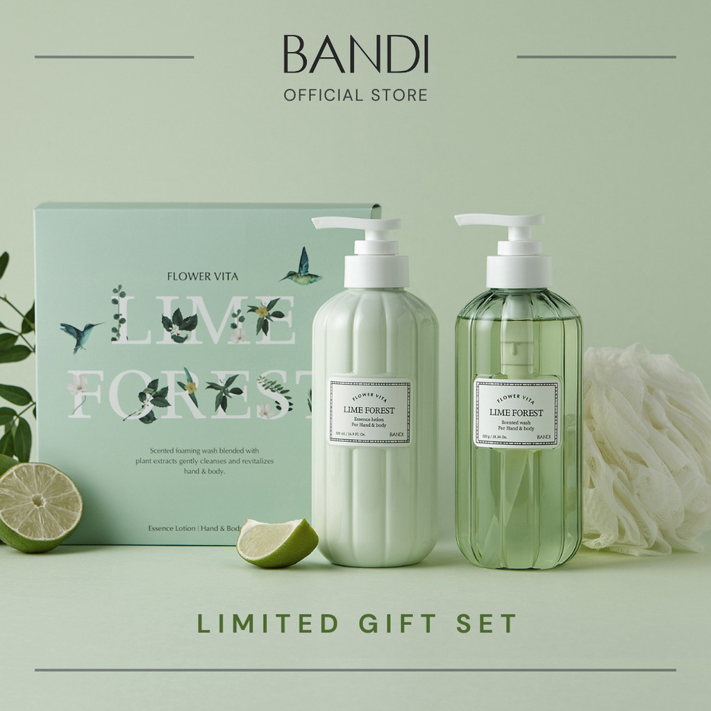 Bandi Flower Vita Lime Forest Hand & Body Care Gift Set - Body Wash ...