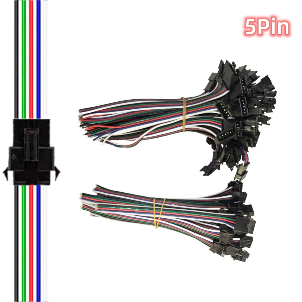 5pairs 2Pin 3Pin 4Pin 5Pin 6Pin Plug Led Connector Male/female SM JST Connector 15cm Wire 5050 ...