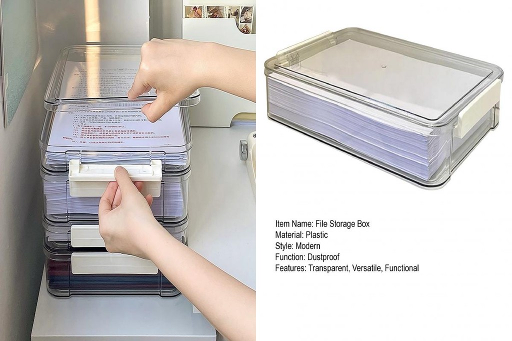 HOT Stackable File Container Snap-on File Box Large Capacity Stackable ...