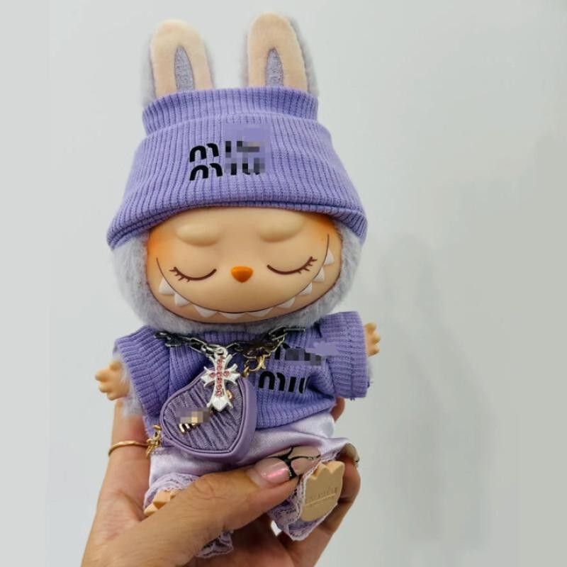 Macaron Labubu Clothing 17cm Doll Clothes Hat Labubu V1 and Labubu V2 ...