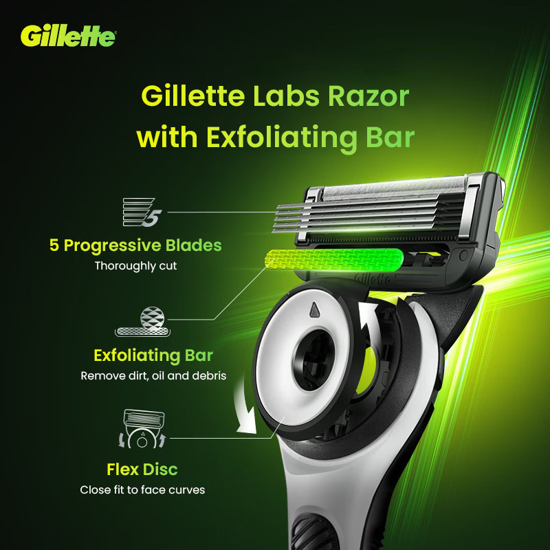 Gillette Labs Razor Flexdisc 5-Layer Blade Sharp Beard Shaving Razor ...