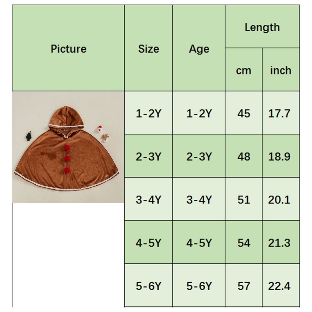 PEF-Kids Christmas Party Costume Robe Gingerbread Man Bobbles Velvet ...