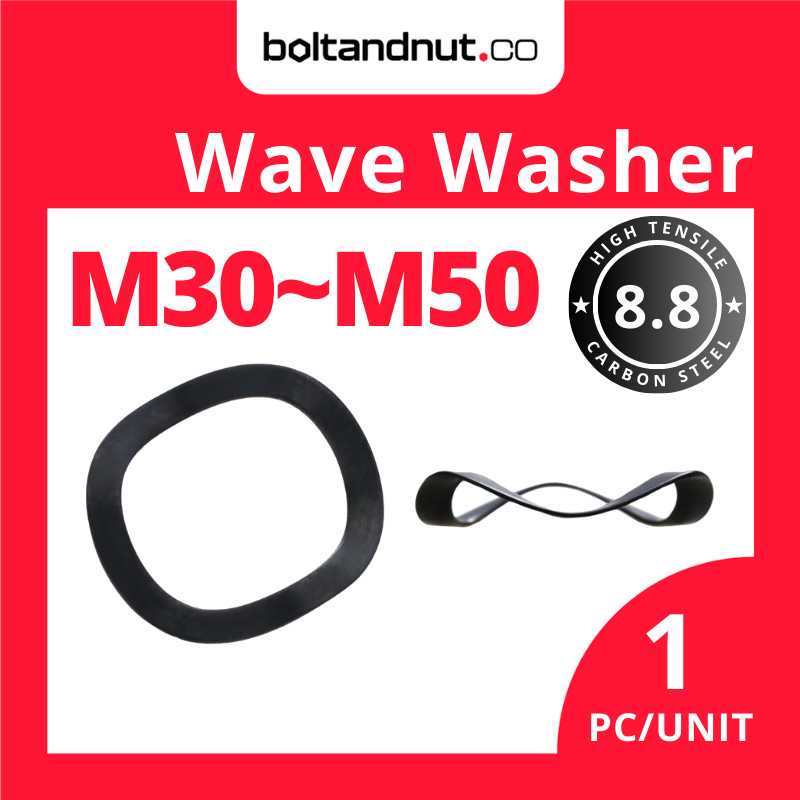 Wave Washer with 3 Waves | Black Oxide | M30 M32 M38 M40 M46 M50 | Wave ...