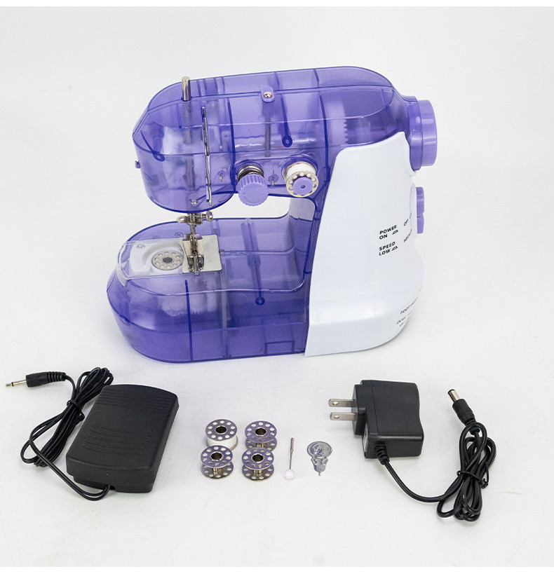 New Purple Transparent Desktop Electric Home Sewing Machine Mini Small ...