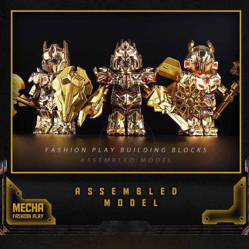 Gold Minifigures 3in1 Transformers Optimus Prime Bumblebee Megatron ...