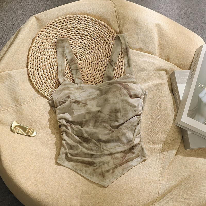 【Ready Stock】CNY300斤大码法式印花背心女夏季胖mm打底甜辣妹网纱设计感外穿上衣 New Year Clothes ...