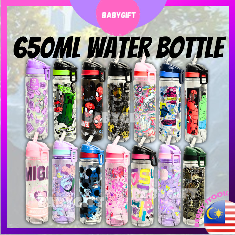 BABYGIFT 650ml Smiggle Water Bottle Kids Botol Air Kanak Botol Budak Tumbler Bottle Cute BPA ...