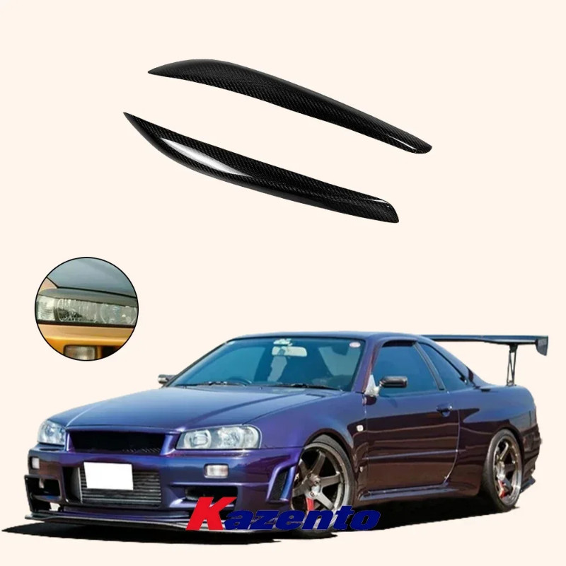 For 99-07 Nissan Skyline R34 GTR GTT GTS Front Bumper Headlight Eyelid ...