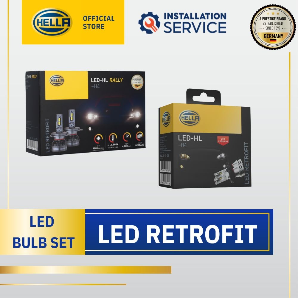HELLA Retrofit LED / Retrofit LED RALLY-HL Headlight Bulb Set H1/H3/H4 ...