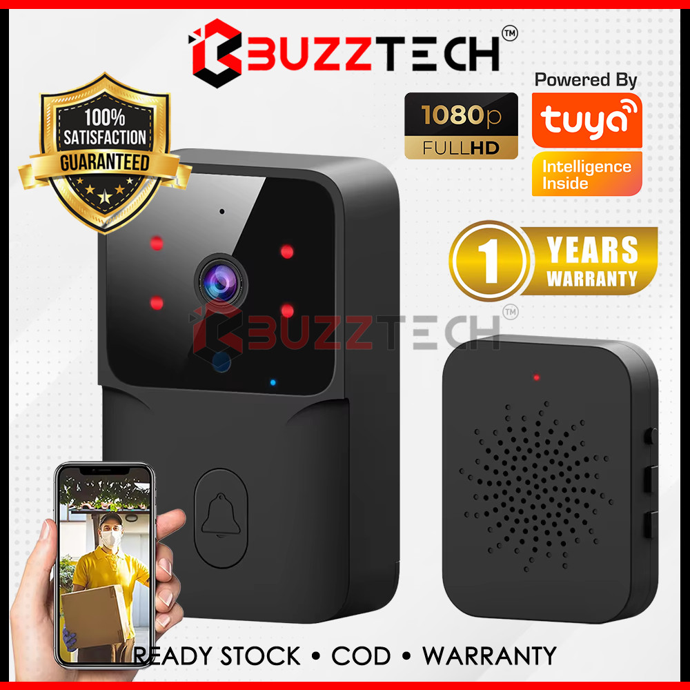 BuzzTech 1080P Full HD Smart Door Bell CCTV Rechargeable Build-In ...
