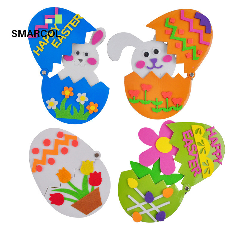 4 Pcs Easter DIY Shell Egg Surprise Craft Kit 4 Styles Animal Easter ...