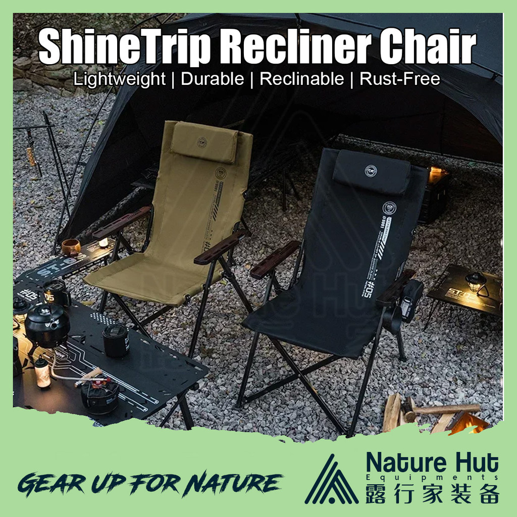 ShineTrip Recliner Chair Camping Outdoor Foldable Folding Reclining ...