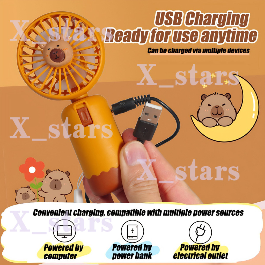 Capybara Kuromi Portable USB Mini Fan Melody Cinnamoroll Kipas Mini ...