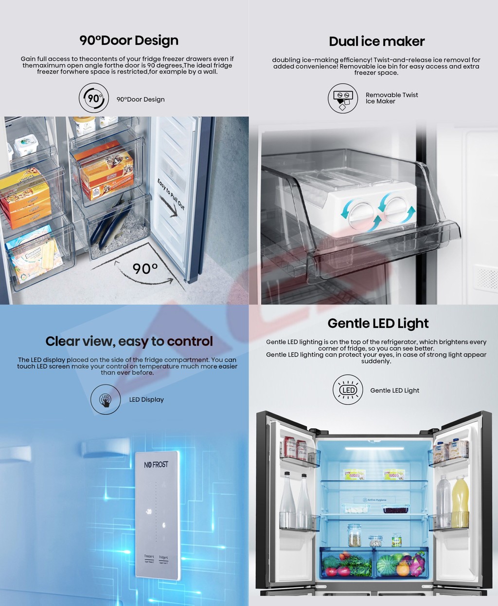 HISENSE🥫 520L Peti Sejuk Multi-Pintu Inverter Pro & Active Hygiene 360 ...