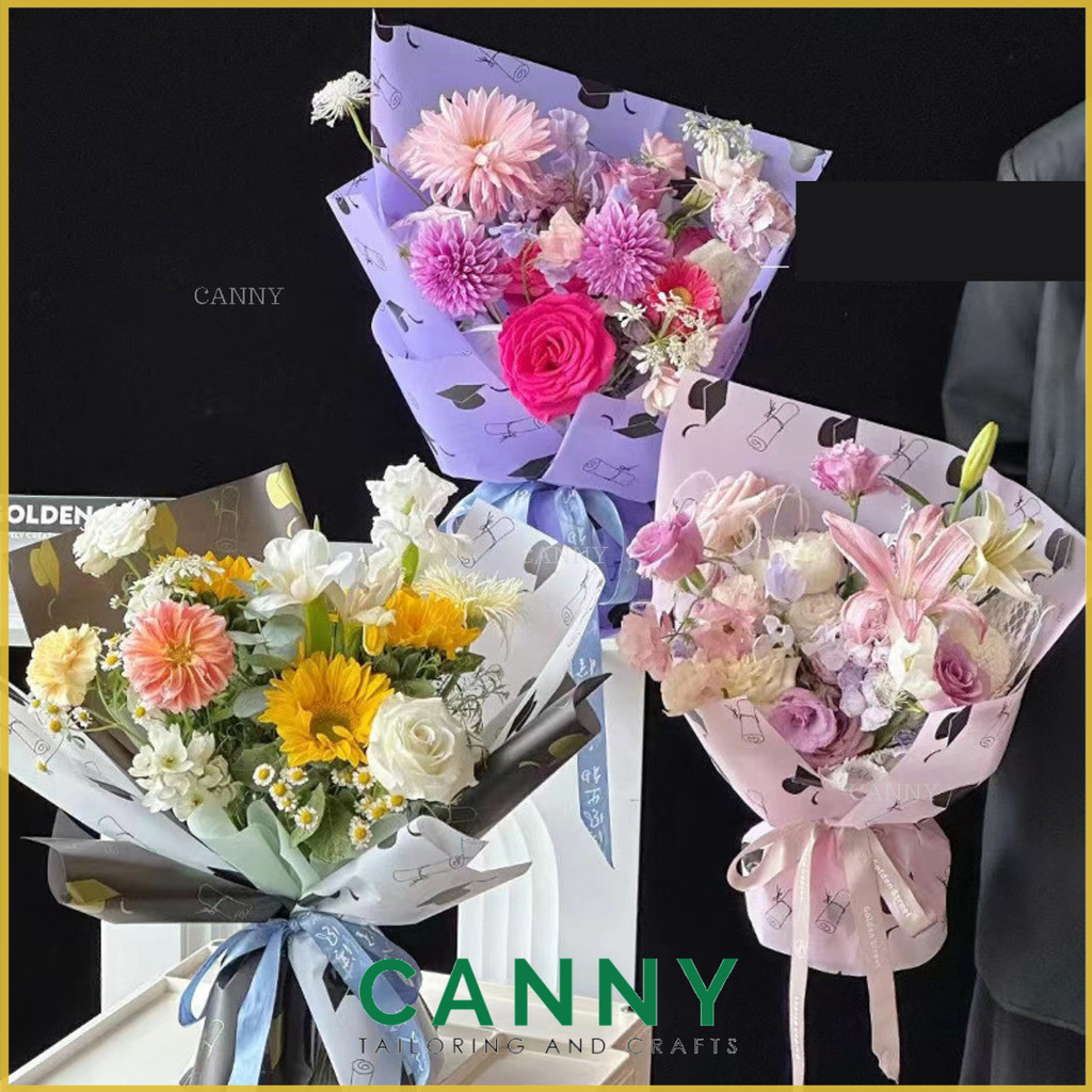 20 PCS GRADUATION WRAPPING PAPER FOR BOUQUER 58CM X58CM / KERTAS ...