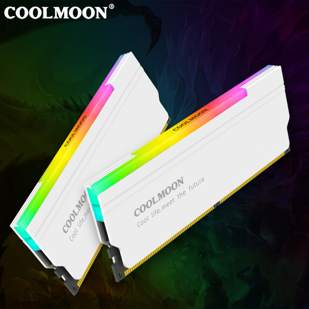 COOLMOON 5V-3PIN ARGB RAM Heatsink Heat Spreader Cooler Memory Cooling ...