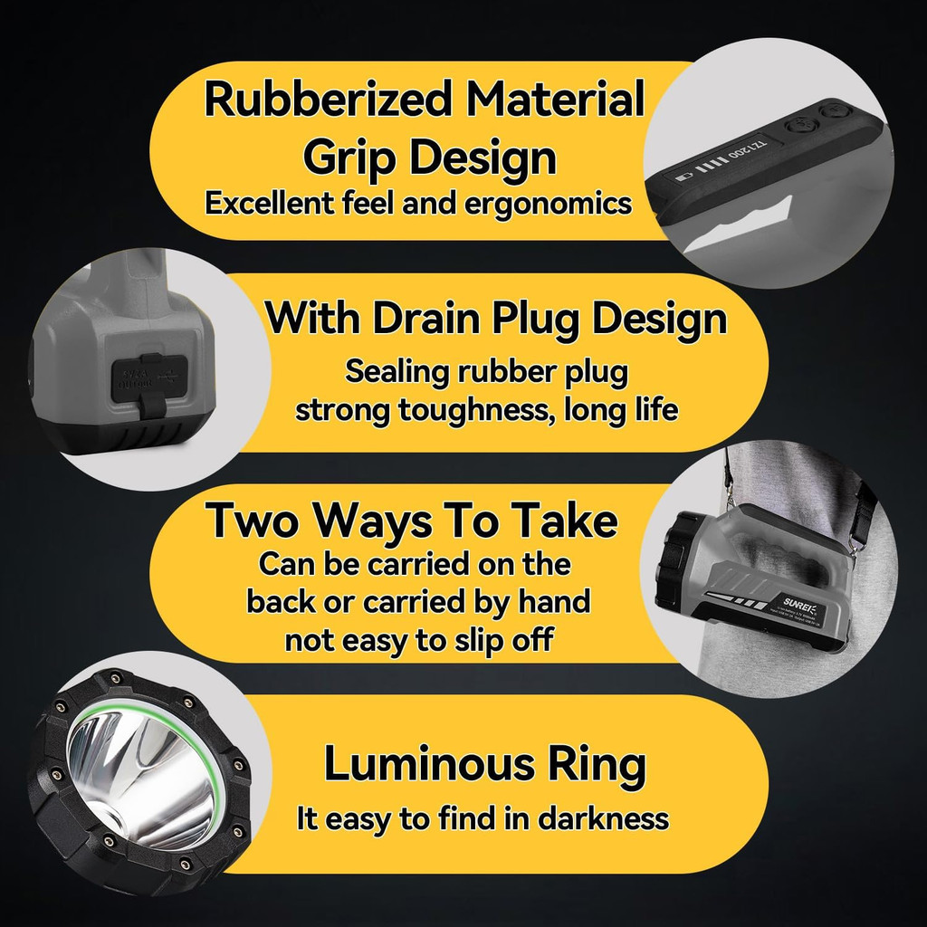 SUNREI TZ1200 Multipurpose Long Distance Flashlight Emergency Outdoor ...