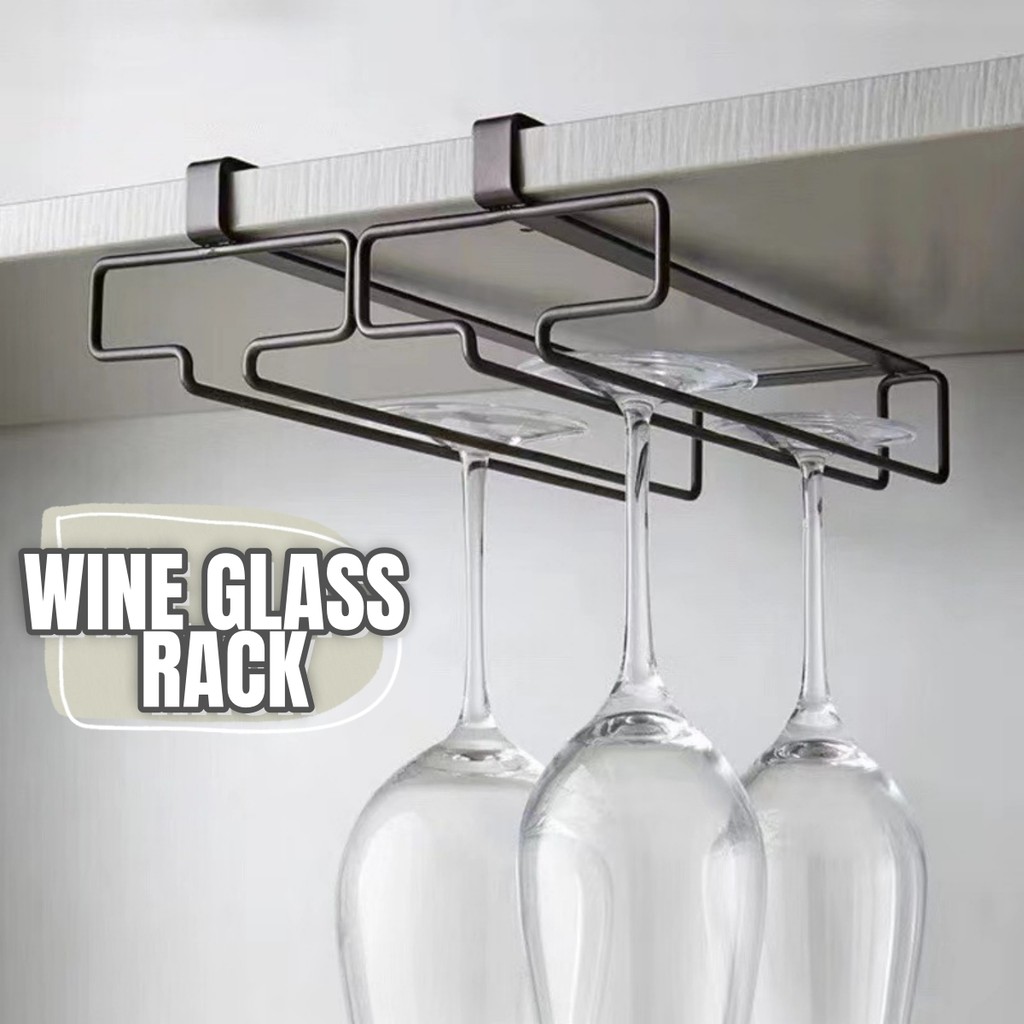 Wine Glass Holder Under Cabinet Wine Glass Hanging Rack Metal Under ...